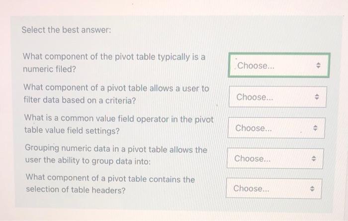Solved Select The Best Answer Choose What Component Of Chegg