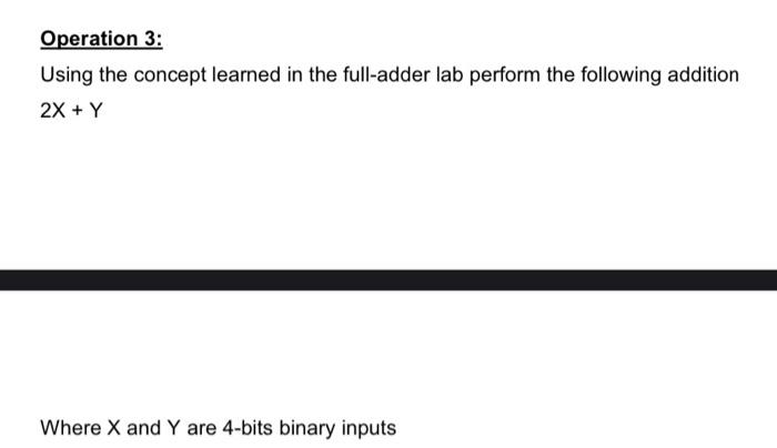 Solved Operation 3: Using the concept learned in the | Chegg.com