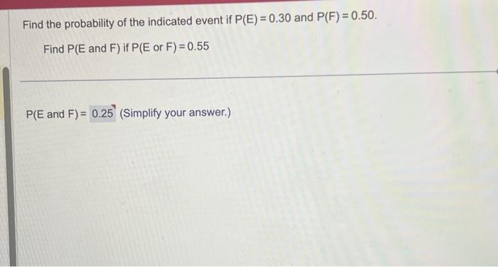 Solved Find the probability of the indicated event if \\( | Chegg.com