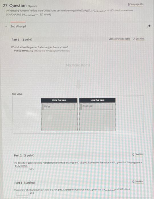 Solved 27 Question (s points) d Setsontus 2nd attempt Part 1 | Chegg.com