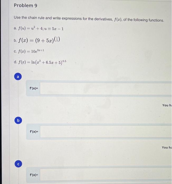 Solved Use the chain rule and write expressions for the | Chegg.com