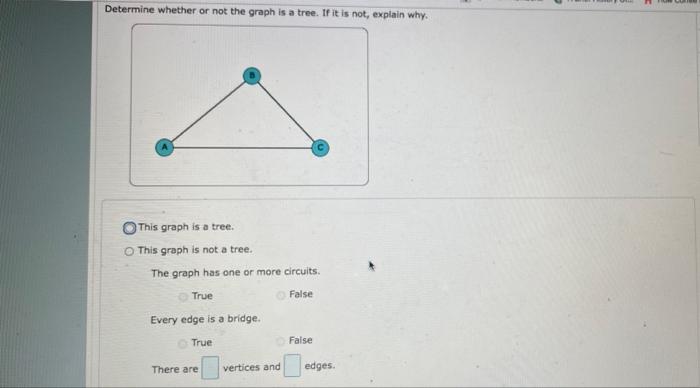 Solved Determine whether or not the graph is a tree. If it | Chegg.com