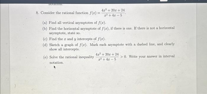 Solved by an EXPERT Consider the rational function | Chegg.com
