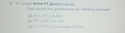 Solved (3.5 ﻿points) ﻿Section 5.1 ﻿Question I(a,b,c)Find | Chegg.com