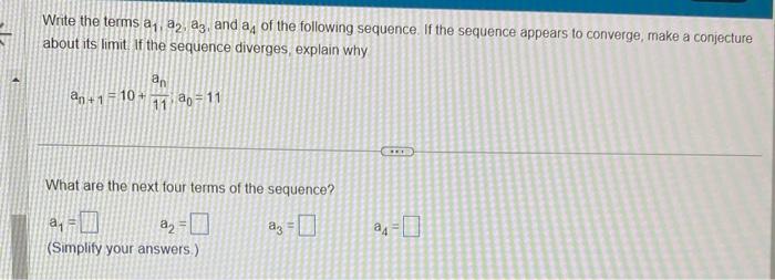 Solved Write the terms a1,a2,a3, and a4 of the following | Chegg.com