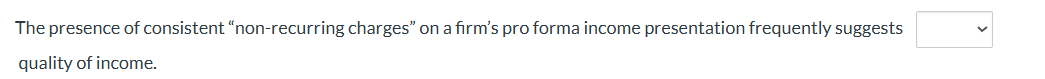 Solved The presence of consistent "non-recurring charges" on | Chegg.com