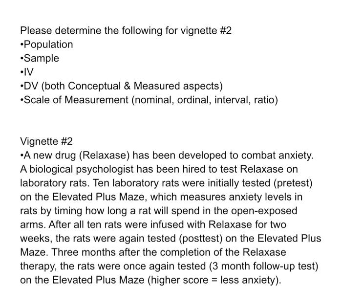 Solved Please determine the following for vignette \#2 | Chegg.com