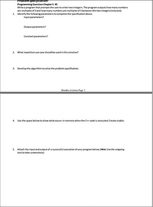 Solved Problemi specifications Programming Exercises Chapter | Chegg.com