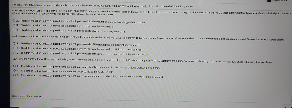 Solved uson Help For each of the following scenarios, say | Chegg.com