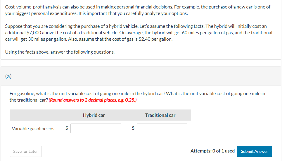 Solved Cost-volume-profit analysis can also be used in | Chegg.com