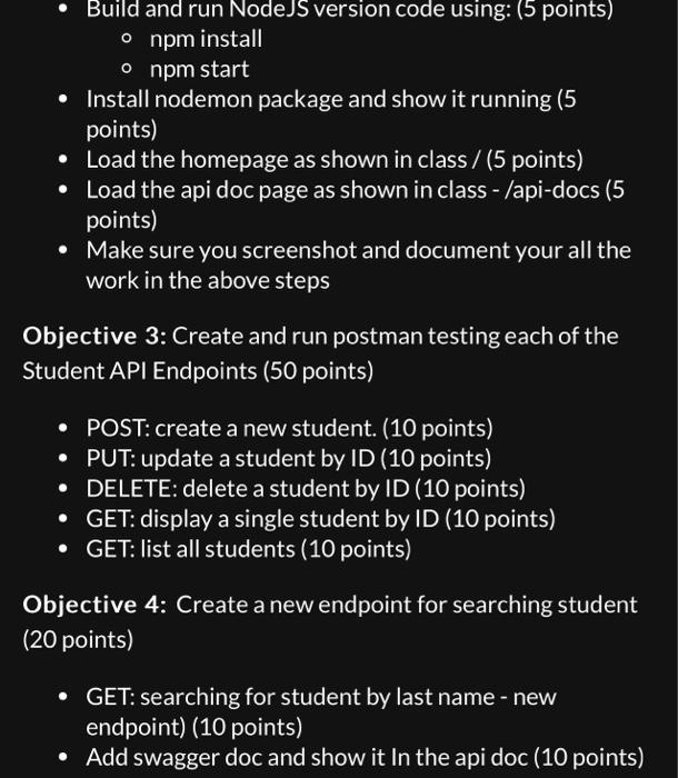 Solved - Build and run NodeJS version code using: (5 points) | Chegg.com