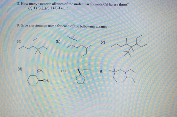 Solved 1. Name the following Alkanes HC-CH2-CH2-CH -CH, | Chegg.com