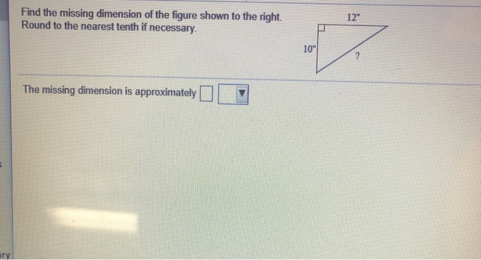 Solved Find the missing dimension of the figure shown to the | Chegg.com