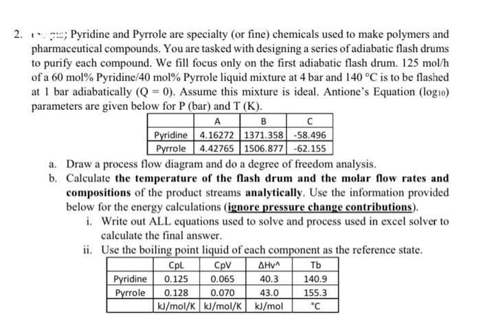 2. ; Pyridine and Pyrrole are specialty (or fine) | Chegg.com