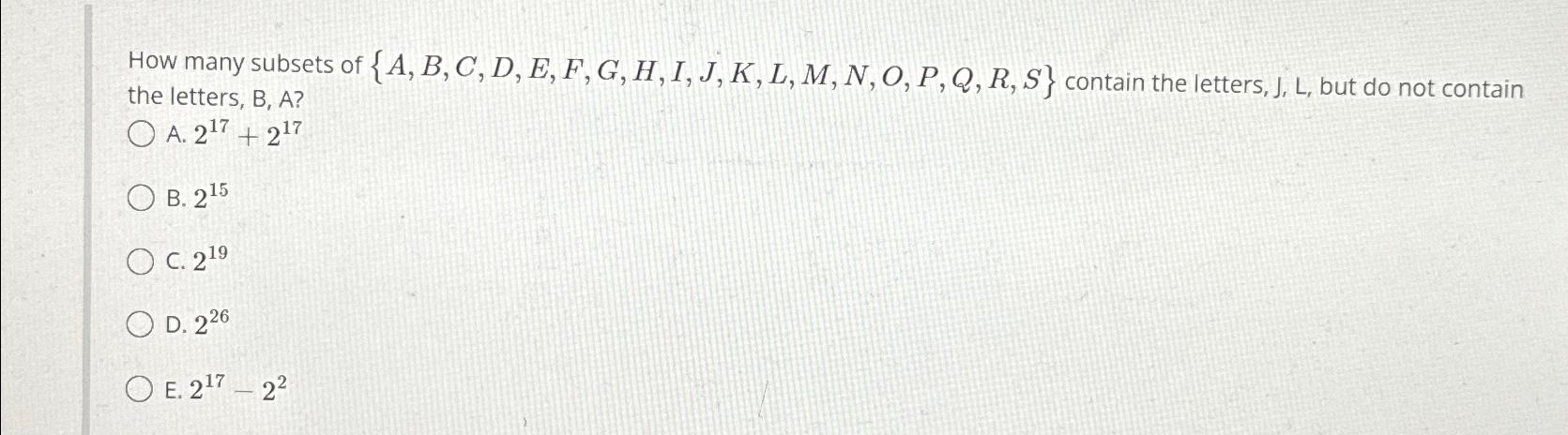 Solved How many subsets of | Chegg.com