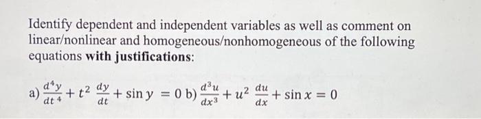 Solved Help please .. !!Identify dependent and independent | Chegg.com