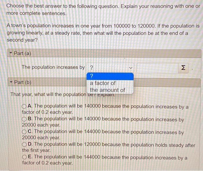 Solved Choose the best answer to the following question. | Chegg.com
