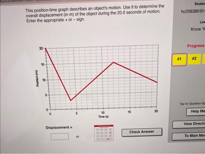 Solved This position-time graph describes an object's | Chegg.com