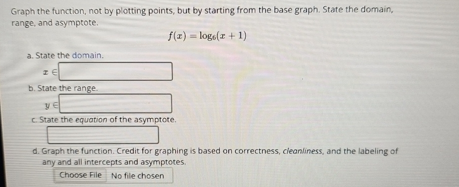 Solved Graph the function, not by plotting points, but by | Chegg.com
