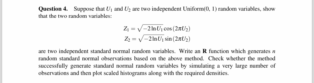 Question 4. ﻿Suppose that U1 ﻿and U2 ﻿are two | Chegg.com