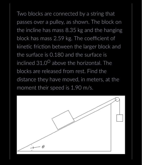 Solved Two blocks are connected by a string that passes over | Chegg.com