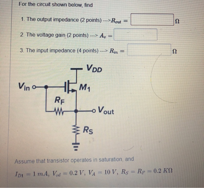 Solved For the circuit shown below, find 1. The output | Chegg.com
