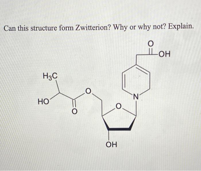 Solved Can this structure form Zwitterion? Why or why not? | Chegg.com