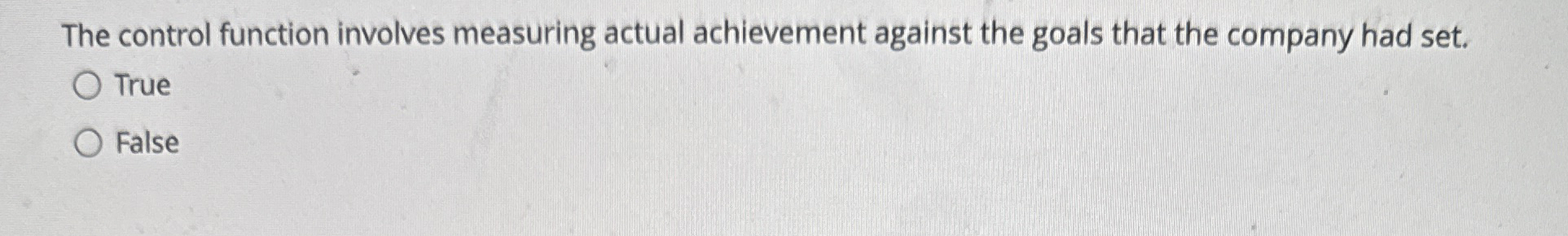Solved The control function involves measuring actual | Chegg.com