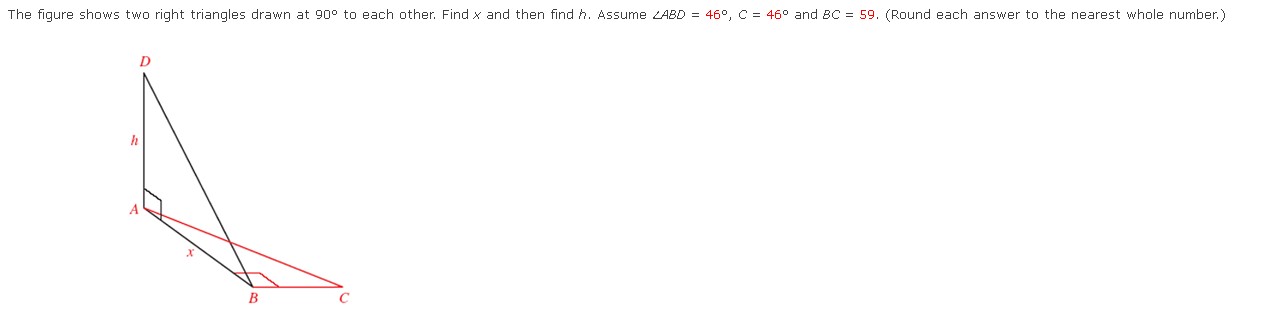 Solved The figure shows two right triangles drawn at 90\deg | Chegg.com