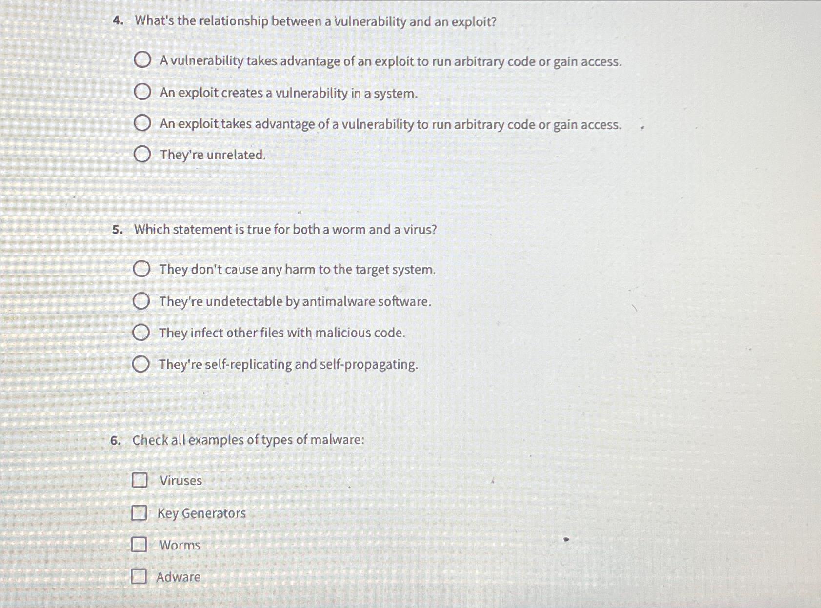 Solved What's the relationship between a vulnerability and | Chegg.com