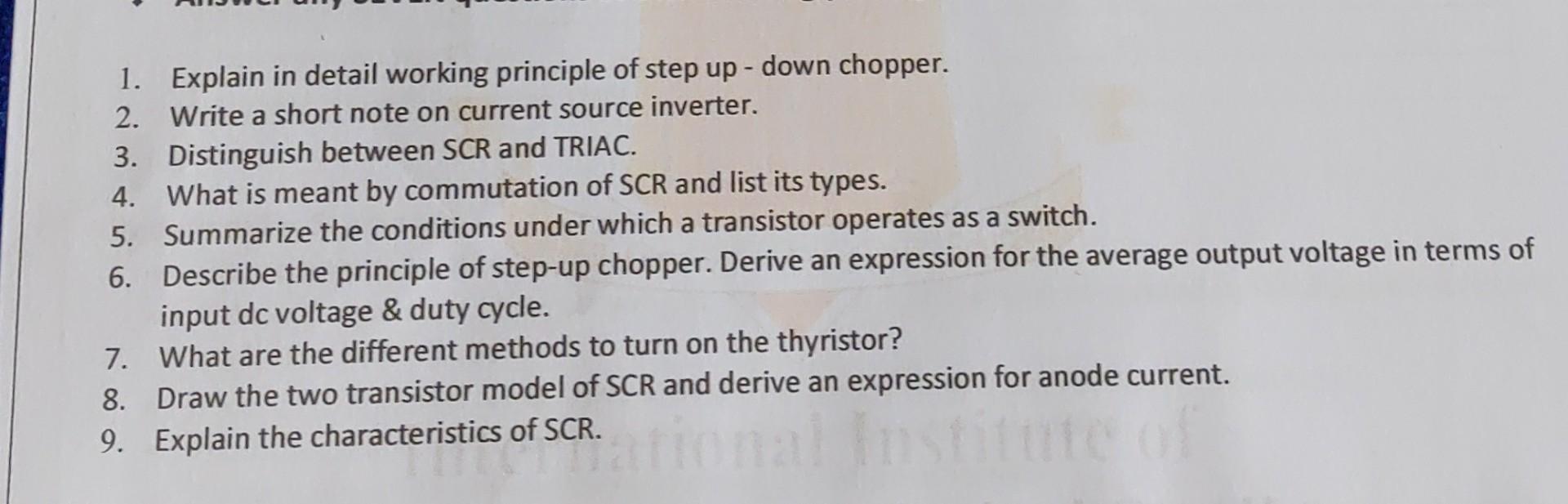 Solved 1. Explain in detail working principle of step | Chegg.com