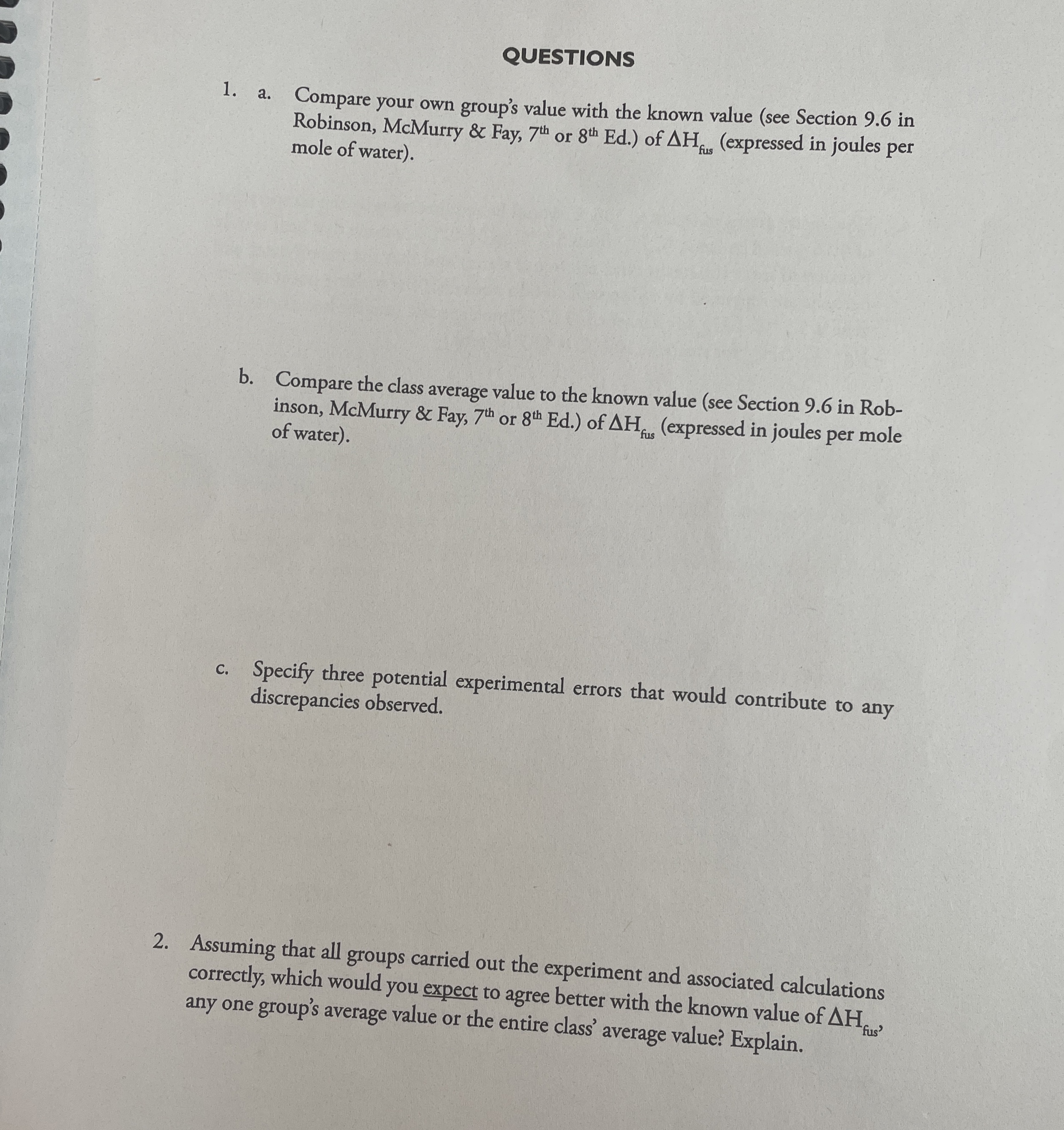 Solved QUESTIONSa. ﻿Compare your own group's value with the | Chegg.com