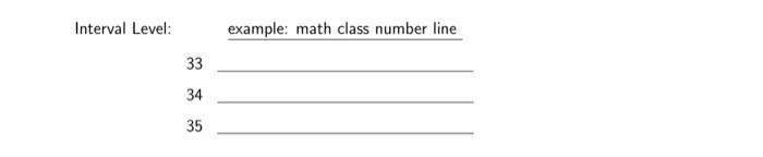 Solved Interval Level: example: math class number line 33 34 | Chegg.com