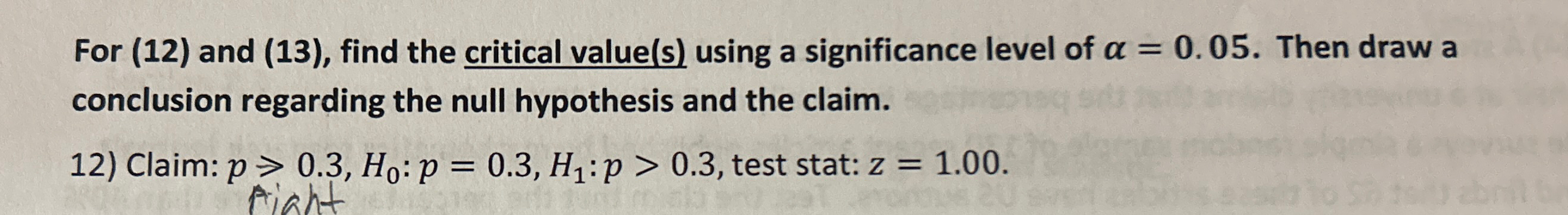 Solved For (12) ﻿and (13), ﻿find the critical value(s) | Chegg.com