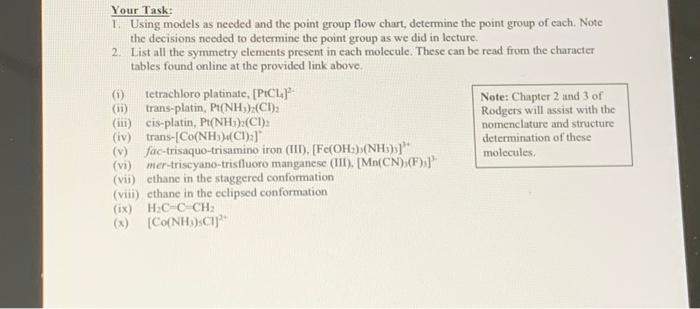 Solved Your Task: 1. Using models as needed and the point | Chegg.com