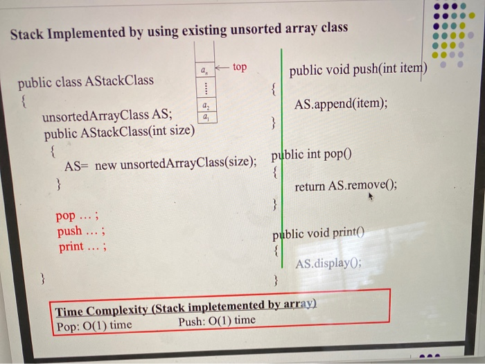 Solved 1. Implement a stack of integer using an unsorted | Chegg.com