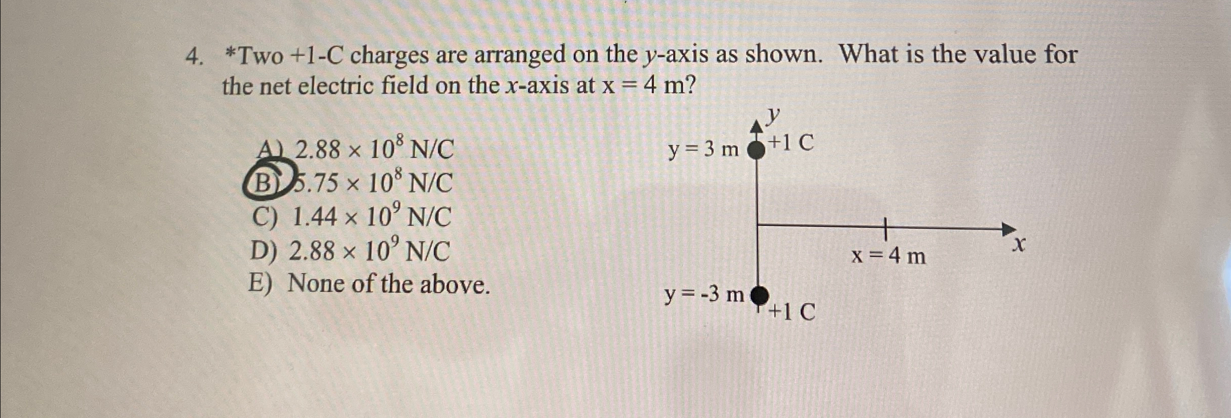 Solved *Two +1-C charges are arranged on the y-axis as | Chegg.com