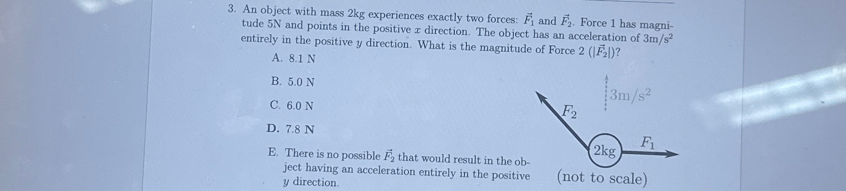 Solved An object with mass 2kg ﻿experiences exactly two | Chegg.com