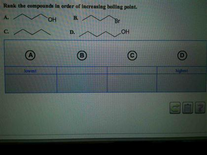 Solved Rank the compounds in order of increasing boiling | Chegg.com