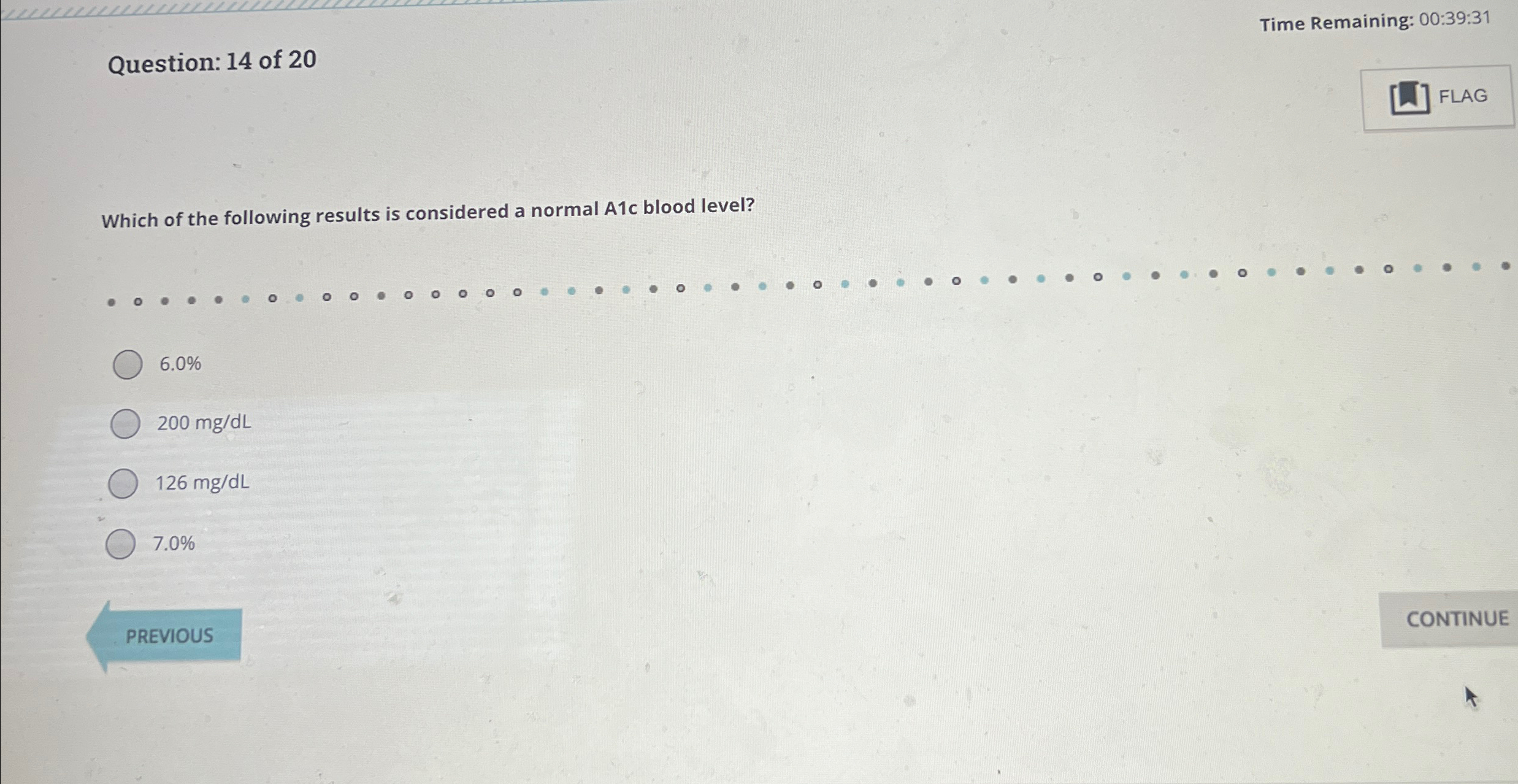 Solved Time Remaining: 00:39:31Question: 14 ﻿of 20Which of | Chegg.com