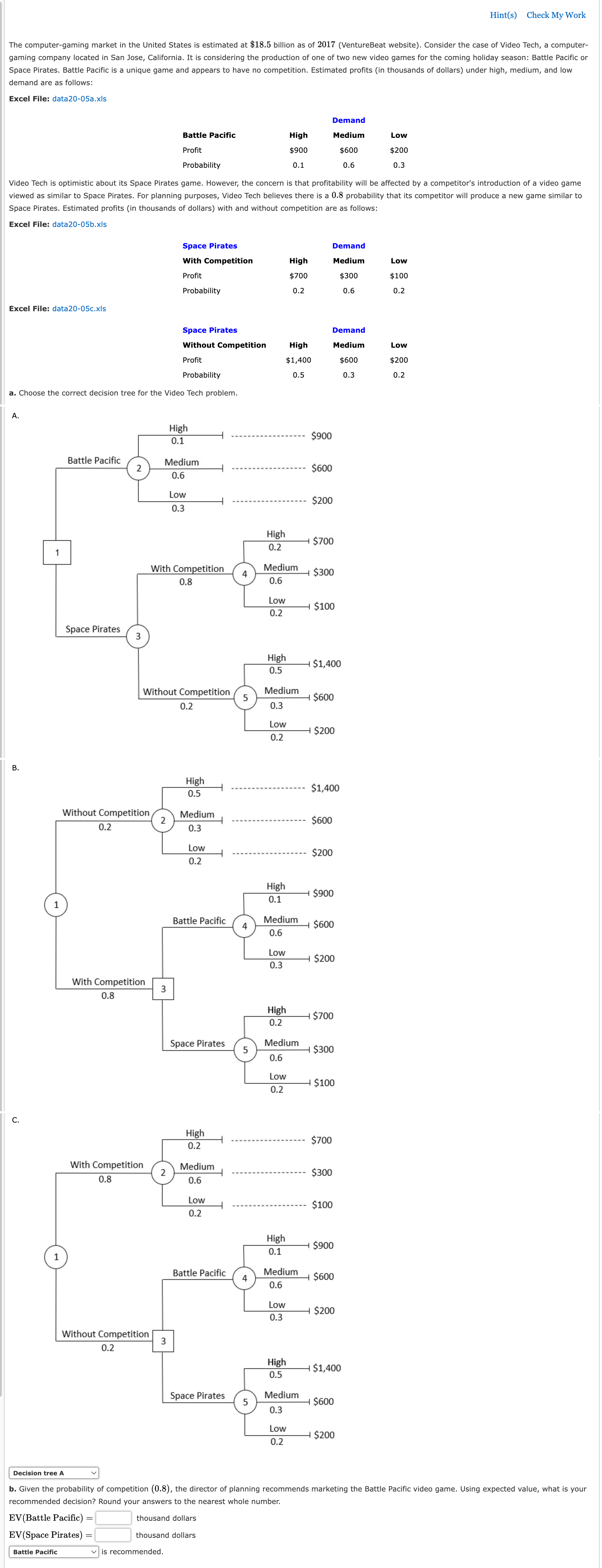 Solved - ﻿Select your answer -Decision tree ADecision tree | Chegg.com