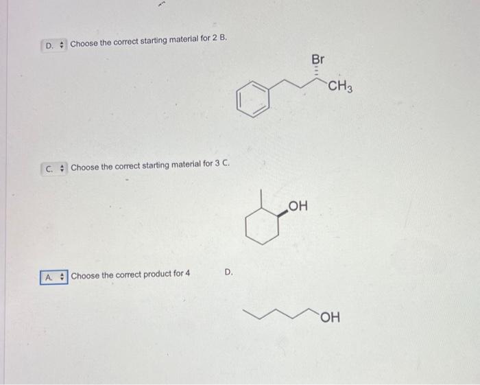 Solved Choose the correct product(s) or reactant(s) for the | Chegg.com