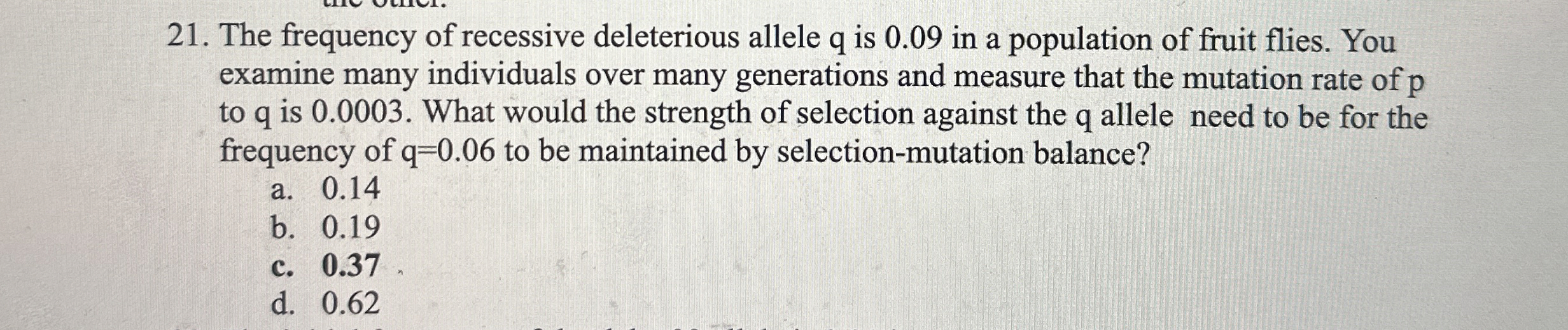 Solved The frequency of recessive deleterious allele q ﻿is | Chegg.com