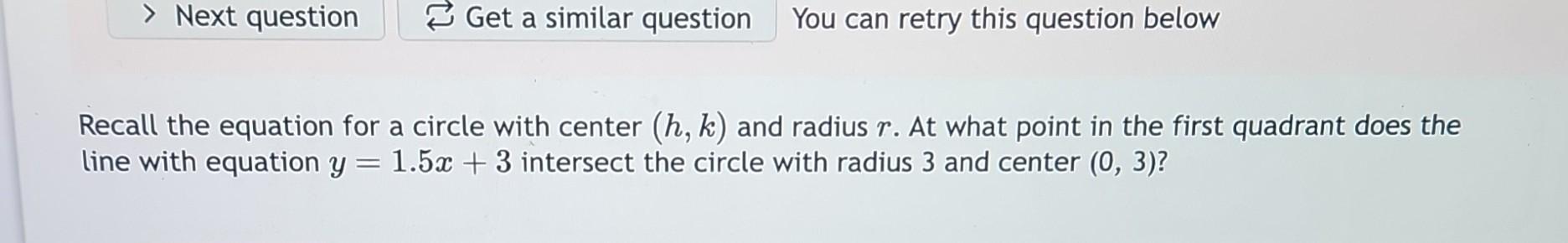Solved Recall the equation for a circle with center (h,k) | Chegg.com
