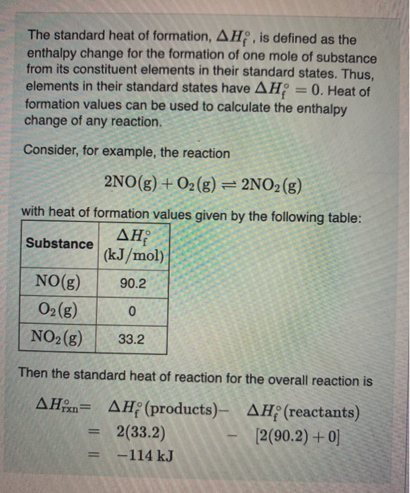 Solved The standard heat of formation, AH is defined as the | Chegg.com