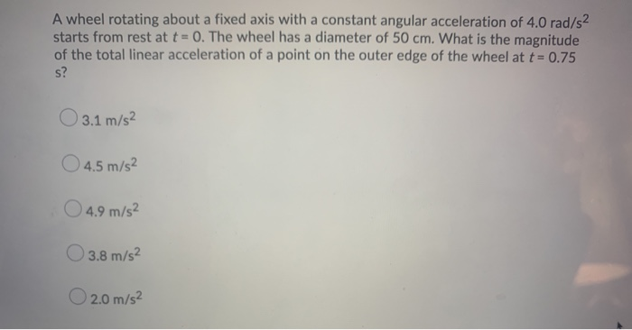 Solved A wheel rotating about a fixed axis with a constant | Chegg.com