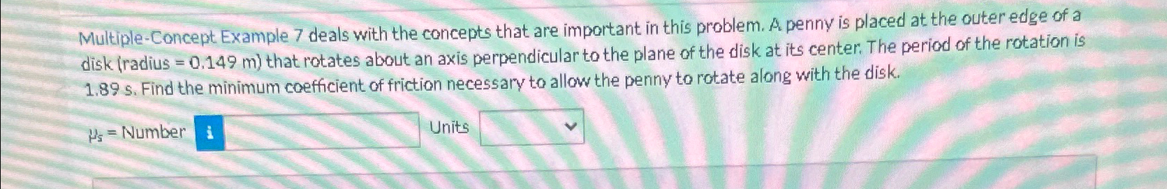 Solved Multiple-Concept Example 7 ﻿deals with the concepts | Chegg.com