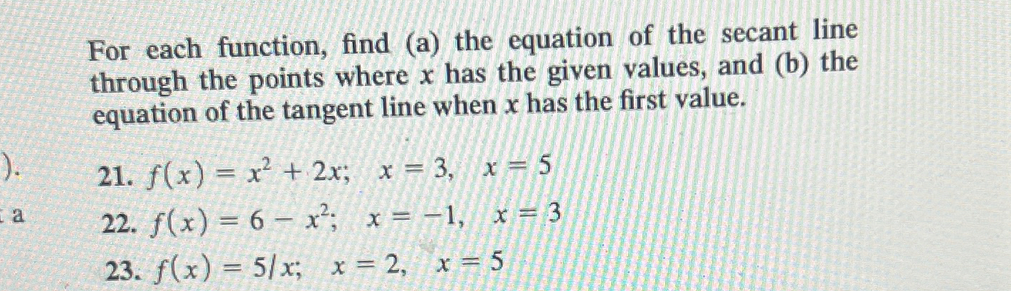 Solved For each function, find (a) ﻿the equation of the | Chegg.com