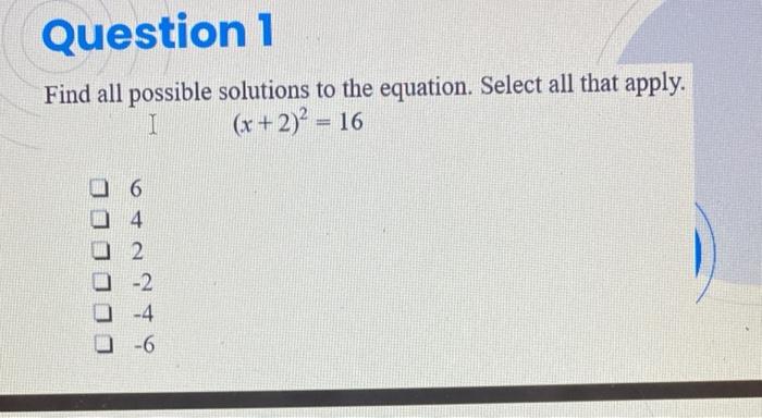 Solved Question 1 Find all possible solutions to the | Chegg.com
