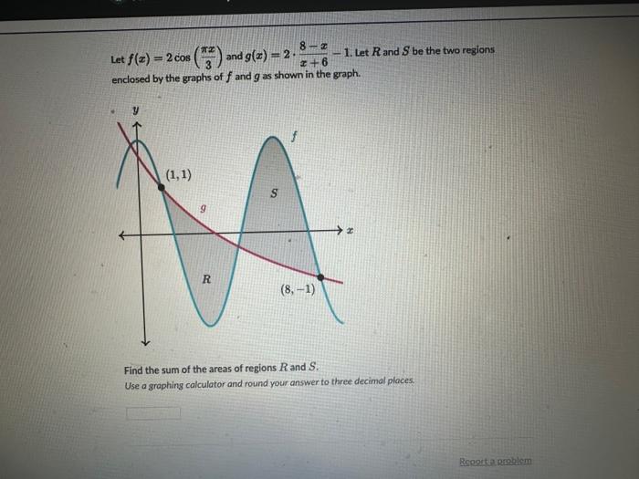 Solved Let f(x)=2cos(3πx) and g(x)=2⋅x+68−x−1. Let R and S | Chegg.com